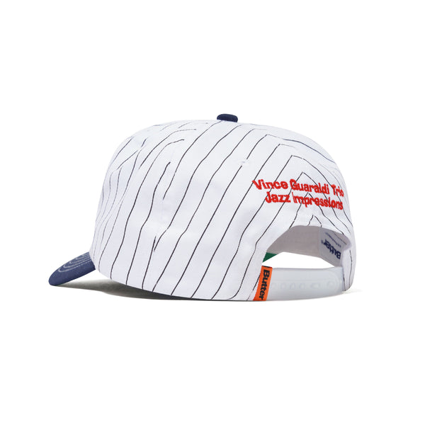 Jazz Impressions 6 Panel Cap, White Pinstripe – Butter Goods USA